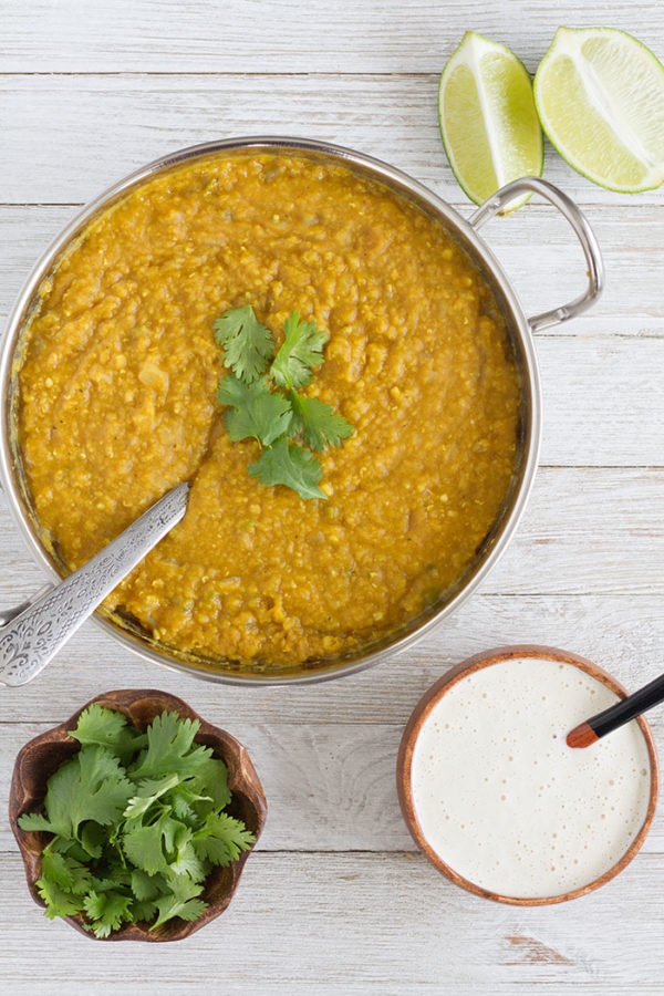 Instant Pot Red Lentil Dal with Cashew Cream Drizzle — La Fuji Mama